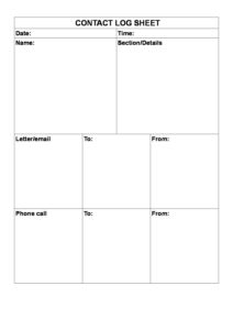 » Contact Log Form