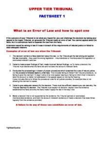 » What Is An Error Of Law Factsheet
