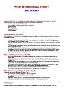 » What is Universal Credit Factsheet