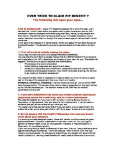 » PIP Factsheet from Ex Assessor