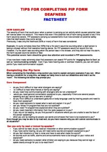 » Tips Completing Pip Form For the Deaf Factsheet