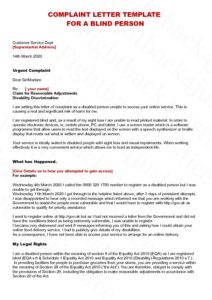 » Template Complaint Letter Blind Person